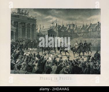 Engraving of the Franco-Prussian War's period: Entry into Berlin: (June ...