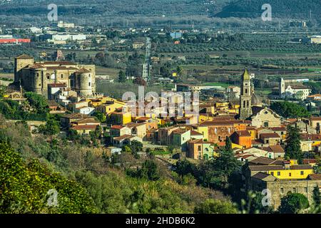 The ancient Molise city of Venafro. Photographed from the natural ...