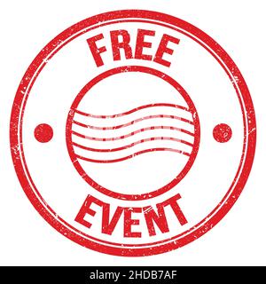 FREE EVENT, words written on blue rectangle stamp sign Stock Photo - Alamy