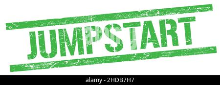 JUMPSTART text on green grungy vintage rectangle stamp Stock Photo - Alamy