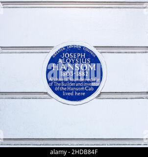 Joseph Aloysius Hansom, GLC Blue Plaque at 28 Sumner Place, London, UK ...