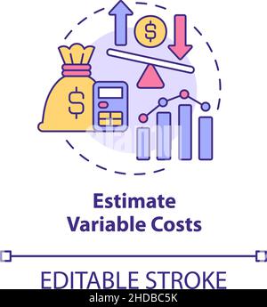 Variable symbol icon linear logo mark set collection in black and white ...