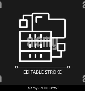 Dataset virtual storage linear pixel perfect icon Stock Vector Image ...