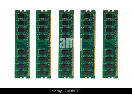 old ram memory for pc ddr2 isolated on white background Stock Photo - Alamy
