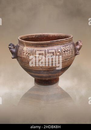 Geometric Ancient Greek pottery Krater, 750 - 730 BC . Prehistoric ...