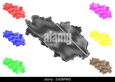 Sonipat district (Haryana State, Republic of India) map vector ...