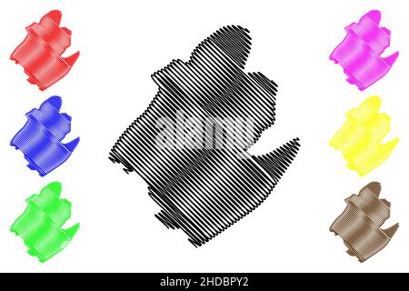 Sivasagar district (Assam State, Republic of India) map vector ...