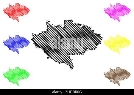 Siwan district (Bihar State, Saran division, Republic of India) map ...