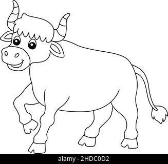 Ox Coloring Page Isolated for Kids Stock Vector Image & Art - Alamy