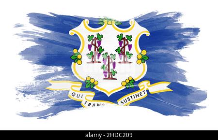 Connecticut state flag brush stroke, Connecticut flag background Stock ...