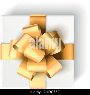 top view decorative gift box bow vector illustration Stock Vector Image ...