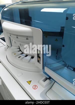 Blood sample tubes at laboratory of hospital Stock Photo - Alamy