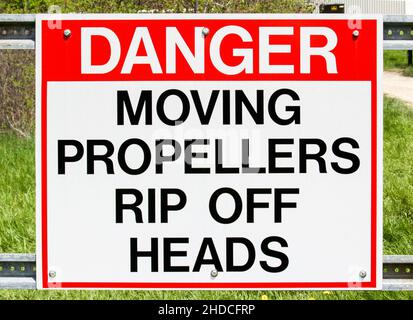 Warning Sign for helicopter operations Stock Photo - Alamy