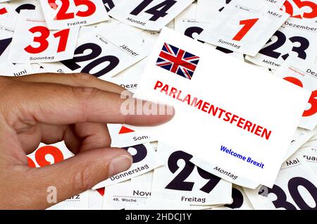 Hand, Brexit, Visitenkarte, Kalender, Kalenderblatt, Tage, Tag ...