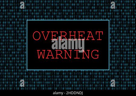 System overheat warning screen. Computer technology vector concept ...