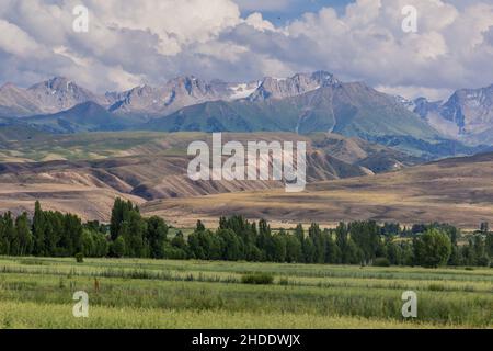 Mountains at the northern coast of Issyk Kul lake in Kyrgyzstan Stock ...