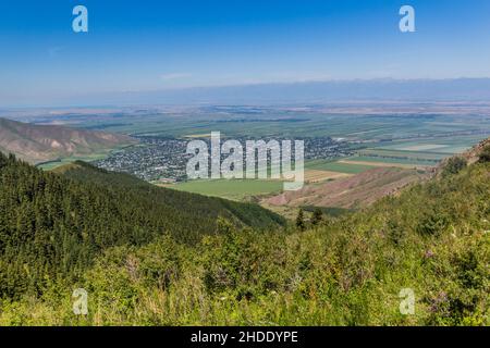Mountains near Ak Suu Teploklyuchenka village near Karakol, Kyrgyzstan ...