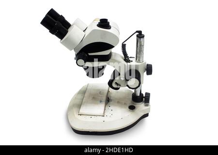 Closeup of Scientific microscope data analysis in the laboratory Stock ...