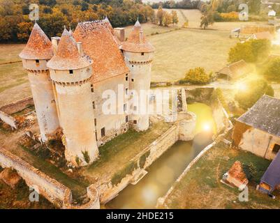 Medieval Chateau de Sarzay, France Stock Photo - Alamy