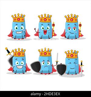 A Charismatic King blue chalk cartoon character wearing a gold crown ...