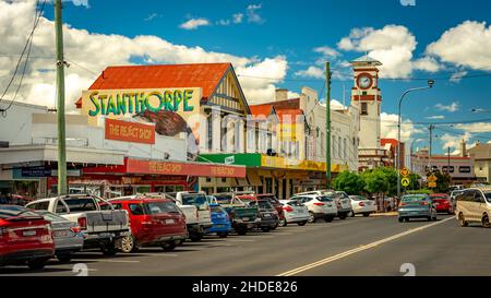 Stanthorpe, Queensland, Australia - Main street at sunset with ...