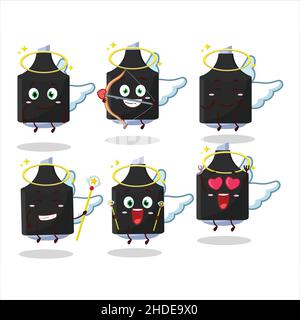 Blue highlighter cartoon designs as a cute angel character. Vector ...