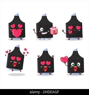 Blue highlighter cartoon character with love cute emoticon Stock Vector ...