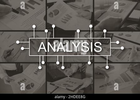 Analysis concept illustrated by pictures on background Stock Photo - Alamy