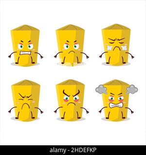 Cartoon character of yellow chalk with various chef emoticons. Vector ...