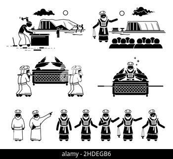 Vector illustration of Moses holding the ten commandments Stock Vector ...