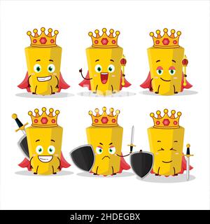 A Charismatic King yellow ruler cartoon character wearing a gold crown ...