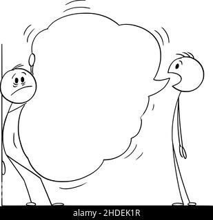 Talkative Person Talking Too Much, Vector Cartoon Stick Figure ...