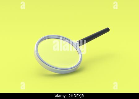 Optical magnifier on yellow background. 3d render Stock Photo - Alamy