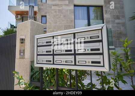 Mailboxes for a modern residential apartments building Stock Photo - Alamy