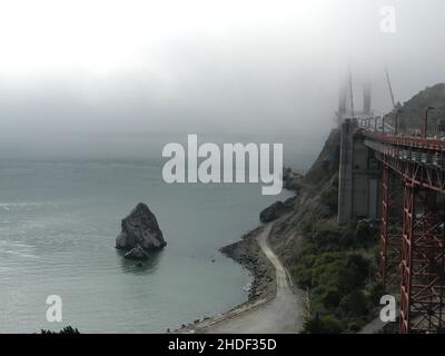 A beautiful shot of a seashore on a foggy day Stock Photo - Alamy
