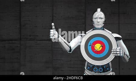 cyborg is positive with the thumbs up, 3d illustration Stock Photo - Alamy