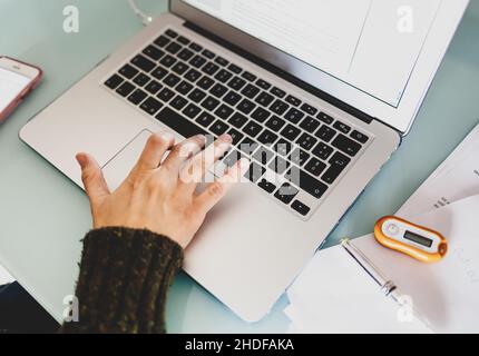 typing, laptop, desk, working, stenographer, computer, computers ...