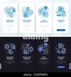Budgeting night mode onboarding mobile app screen Stock Vector Image ...
