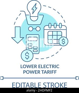 Lower electric power tariff blue gradient concept icon Stock Vector ...