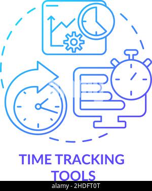 Tracking time blue gradient concept icon Stock Vector Image & Art - Alamy