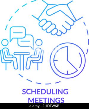 Meeting scheduling blue gradient concept icon Stock Vector Image & Art ...