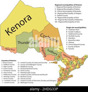 Pastel flat vector administrative map of GREATER TORONTO AREA, ONTARIO ...