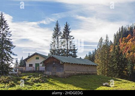 hut, alp, krottenalm, huts, alps Stock Photo - Alamy