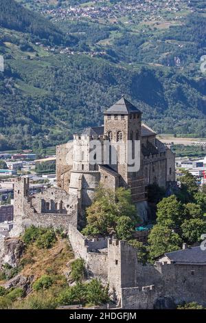 The church of Notre-Dame de Valere, Basilica of Valeria on Valeria Hill ...