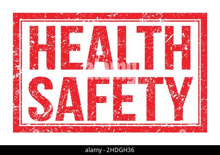 HEALTH SAFETY, words written on red rectangle stamp sign Stock Photo ...