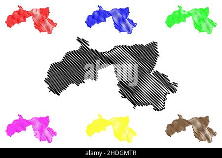Sundergarh district (Odisha State, Republic of India) map vector ...