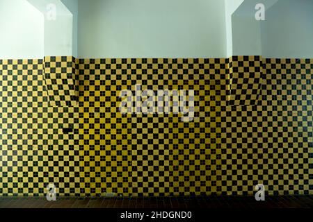 checkered, corridor, wall tiles, checkereds, corridors, hallway, wall ...