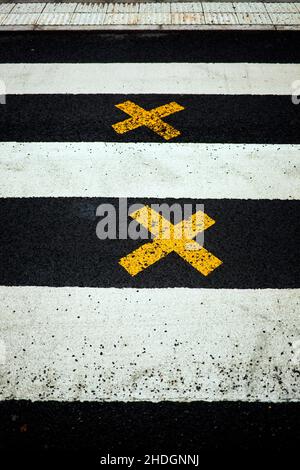 cross, marker, pedestrian crossing, crosses, markers Stock Photo - Alamy