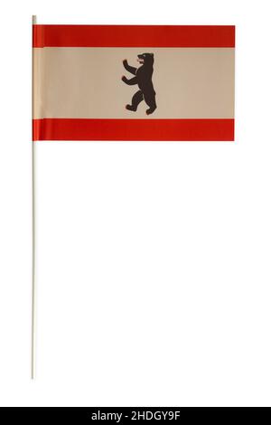 Paper flag of Berlin cut out on a white background Stock Photo - Alamy
