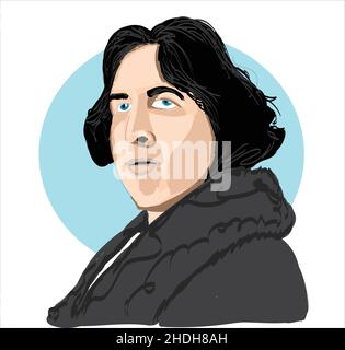 Oscar Wilde cartoon character. Vector Illustration. Kids History ...